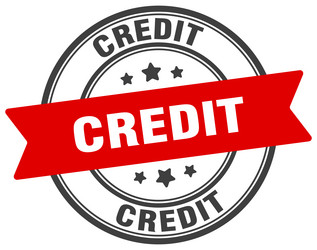 Credit stamp label on transparent Royalty Free Vector Image