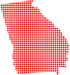 Red dot map of georgia Royalty Free Vector Image