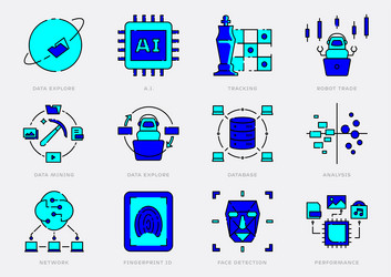 Data science icon set Royalty Free Vector Image