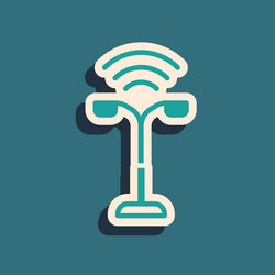 Green street light system icon isolated Royalty Free Vector