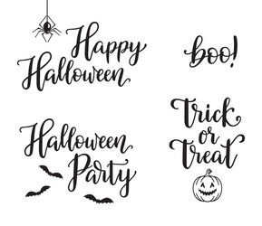 Happy halloween and boo typography Royalty Free Vector Image