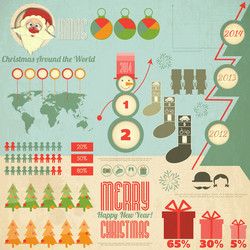 Infographic with santa claus Royalty Free Vector Image
