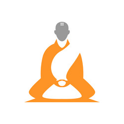 Monk logo icon design Royalty Free Vector Image