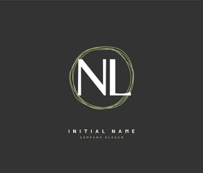N l nl beauty initial logo handwriting logo Vector Image