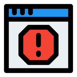 Browser warning with alert exclamation sign Vector Image
