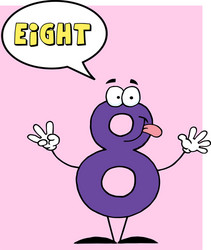 Funny cartoon numbers-8 Royalty Free Vector Image