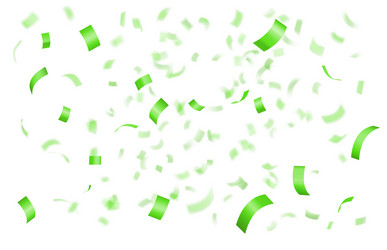 Falling shiny green confetti green serpentine Vector Image