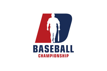 Baseball player silhouette logo Royalty Free Vector Image