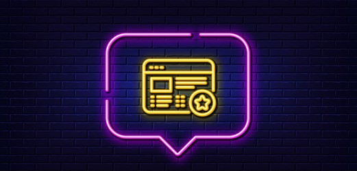 Star line icon feedback rating sign neon light Vector Image