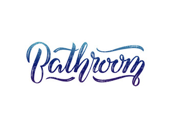 Bathroom lettering Royalty Free Vector Image - VectorStock