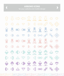 Color arrow icons flat design set image Royalty Free Vector