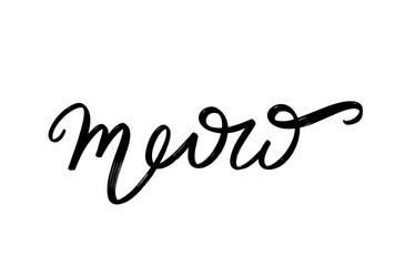 With cat head and lettering word meow Royalty Free Vector