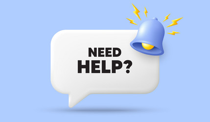 Need help symbol support service sign 3d chat Vector Image