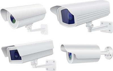 Video surveillance isometric and cctv Royalty Free Vector