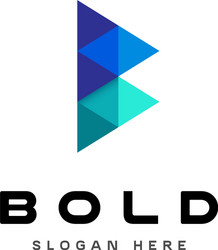 Blue geometry letter d logo design Royalty Free Vector Image