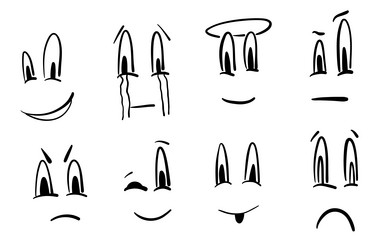 Cartoon funny faces Royalty Free Vector Image - VectorStock