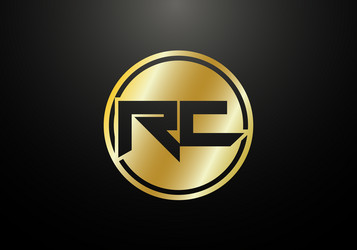 Initial monogram letter r c logo design template Vector Image