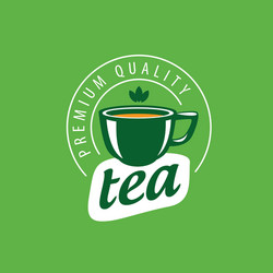 Logo splashes in a cup of tea Royalty Free Vector Image