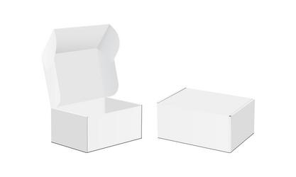 Two cardboard packaging boxes side view Royalty Free Vector