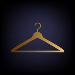 Bathroom hanger gold icon golden Royalty Free Vector Image