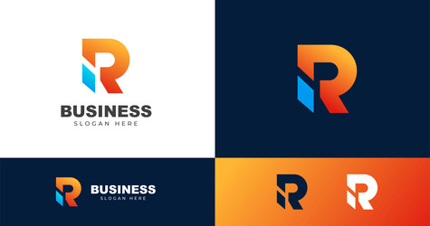 Letter r luxury logo design template Royalty Free Vector