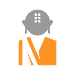 Monk logo icon design Royalty Free Vector Image