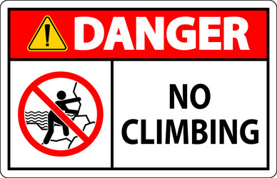No climbing sign notice Royalty Free Vector Image