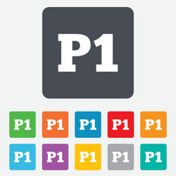 Parking first floor icon car p1 symbol Royalty Free Vector