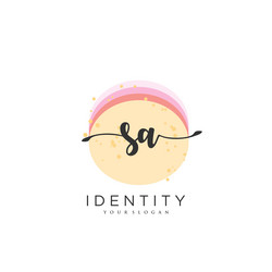 Sa handwriting logo of initial signature wedding Vector Image
