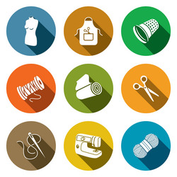 Sewing clothing manufacture icon collection Vector Image