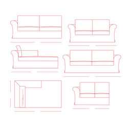 Contours sofas Royalty Free Vector Image - VectorStock