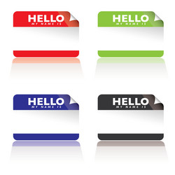 Hello name tag Royalty Free Vector Image - VectorStock