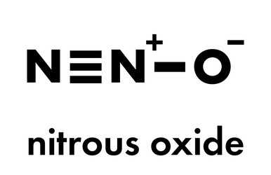Nitrous oxide nos laughing gas n2o molecule used Vector Image