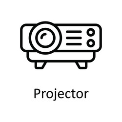 Projector outline icon design Royalty Free Vector Image