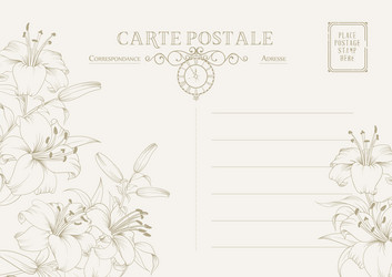 Vintage postcard template Royalty Free Vector Image