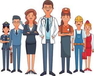 Labor day people group characters of different Vector Image