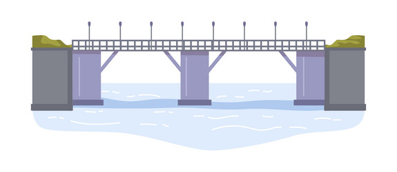 Bridge between river banks architecture Royalty Free Vector