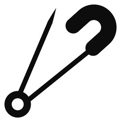 Safety pin line icon metal clasp symbol Royalty Free Vector