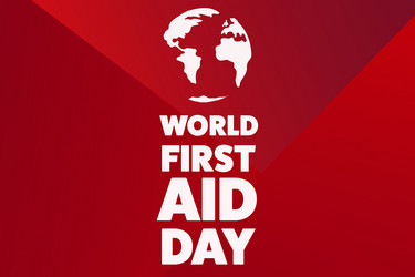 World first aid day holiday concept template Vector Image