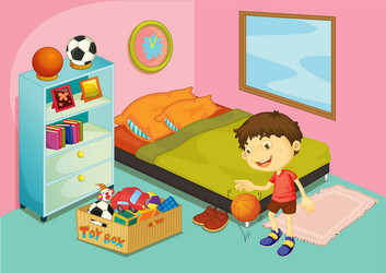 Messy and clean kids nursery or bedroom cartoon Vector Image