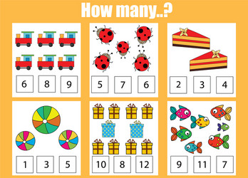 Counting educational children game kids activity Vector Image