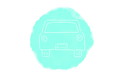 Handwritten simple icon linear motor car Vector Image