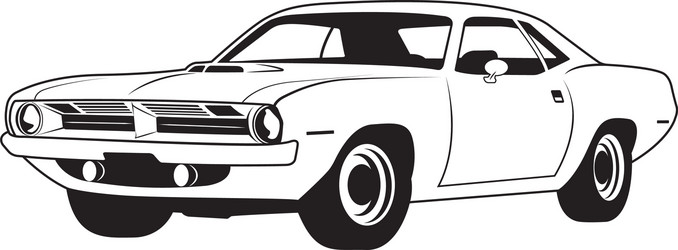 Vintage car line art outline car Royalty Free Vector Image