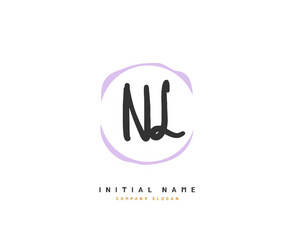 N l nl beauty initial logo handwriting Royalty Free Vector