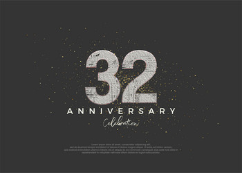 Number 32nd for anniversary celebration Royalty Free Vector