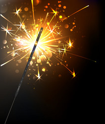 Yellow and blue sparkler Royalty Free Vector Image