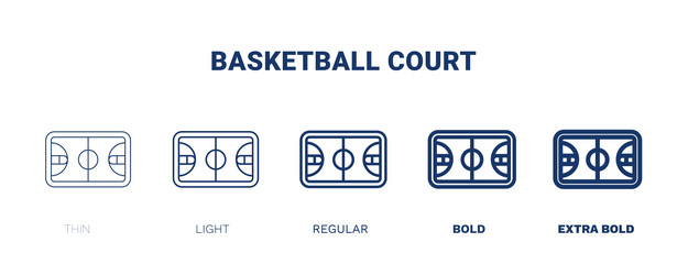 Basketball court icon outline Royalty Free Vector Image