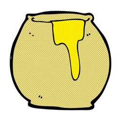 Comic cartoon honey pot Royalty Free Vector Image