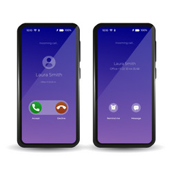 Iphone call screen interface incoming slide Vector Image