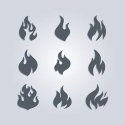 Set of flame fire design Royalty Free Vector Image